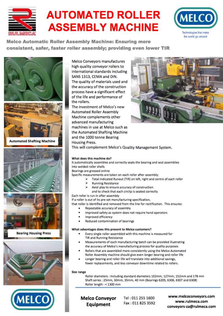 Melco Conveyor Equipment | Conveyor Equipment Instructions | Melco